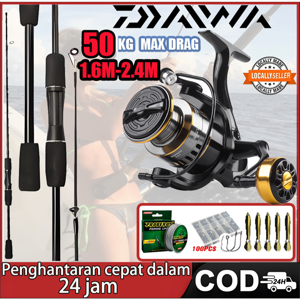 DAIWA Fishing Rod Set Pancing Barang Mancing Set Fishing Combo Set ...
