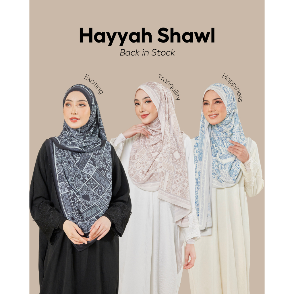 Eden Shawl by Coverscloset Korean Chiffon Crepe 2 Meter Eden Hayyah ...