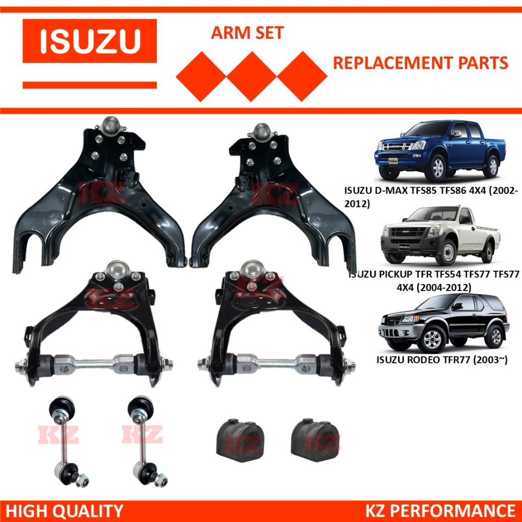 ISUZU D-MAX TFS85 TFS86 4X4 TFS54 RODEO 2002-2012 FRONT LOWER ARM UPPER ...