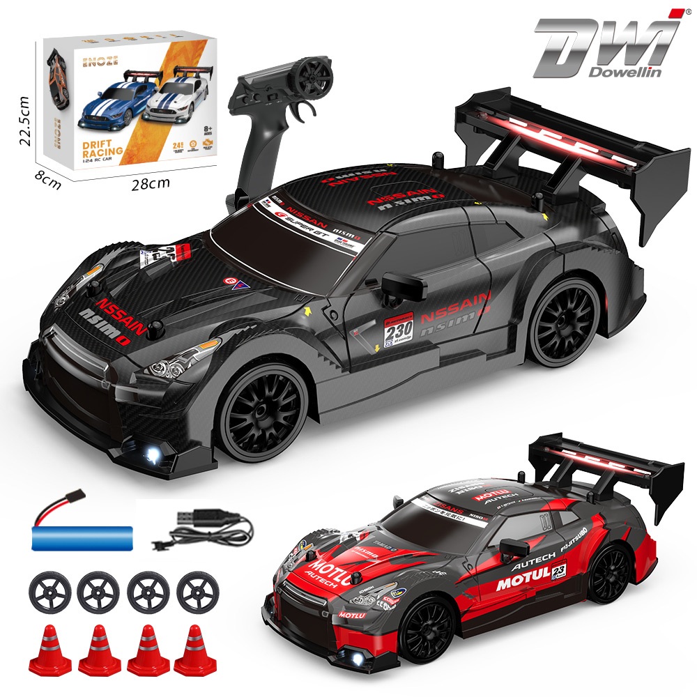 4WD GTR Remote Control Car 2.4GHz 1:24 Scale RC Drift Car High Speed ...
