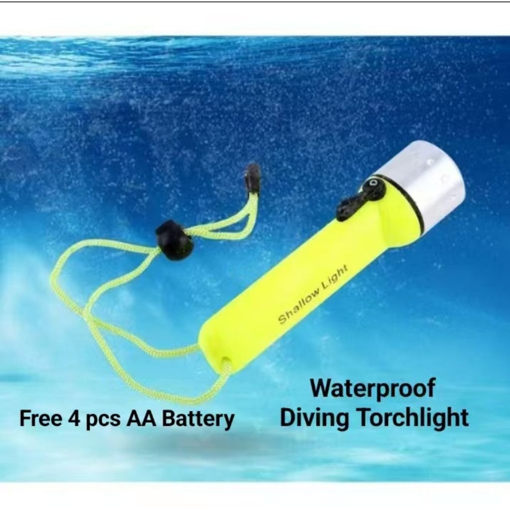 Magnetic Switch Waterproof Diving Torch 4*AA Bateri Lampu Suluh ...
