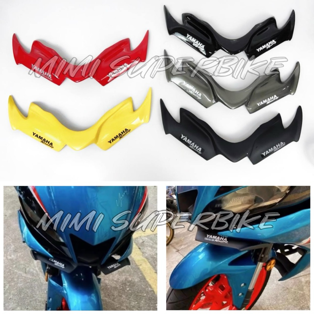 YAMAHA R25 V2 V3 WINGLET WING LET HEAD LAMP RED BLUE BLACK GREY CAP ...