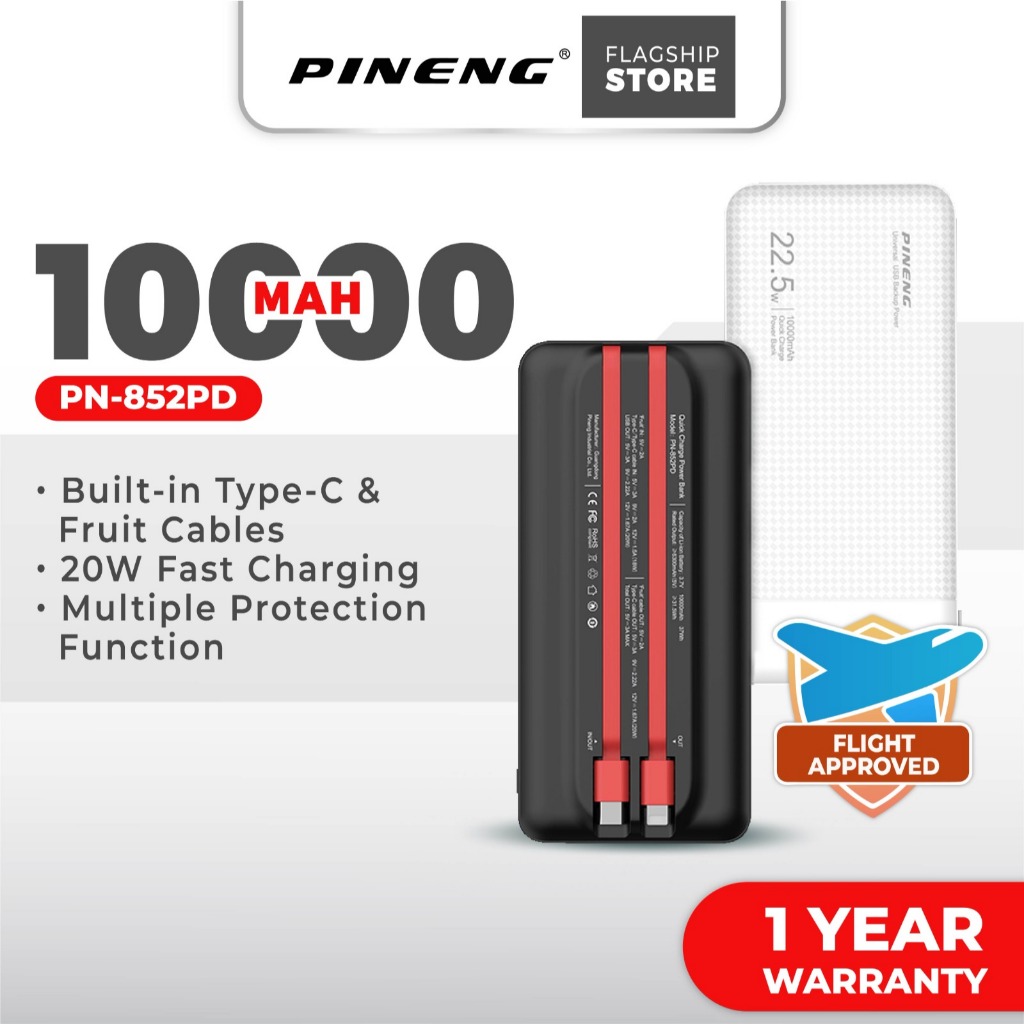 Pineng PN-852PD 20W PD+QC 3.0 10000mAh Portable Powerbank w/ Fast ...