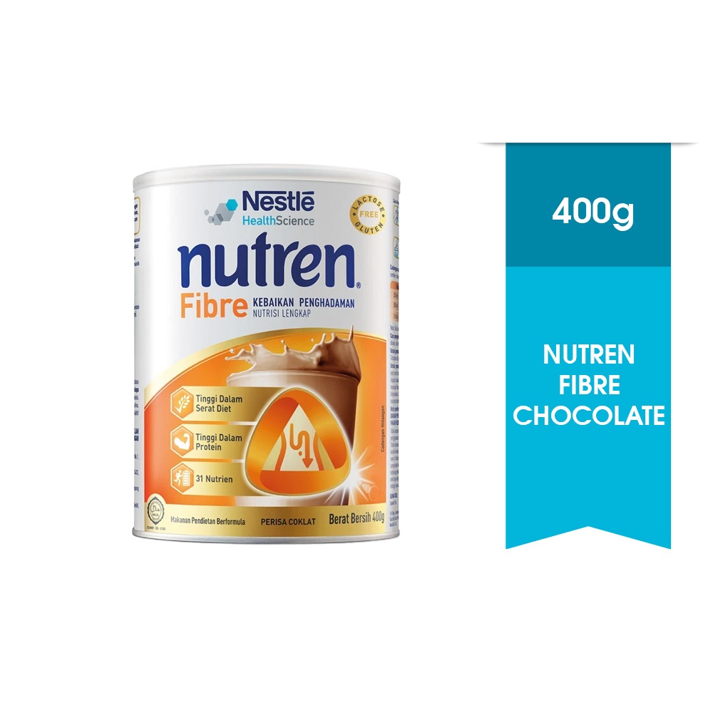 NESTLE Nutren Fibre Complete Nutrition 400g Gut Health Chocolate ...