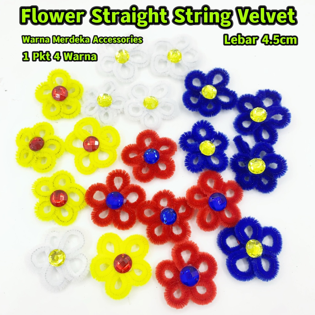 Flower Straight String Velvet/Merdeka Accessories/Baju Merdeka Bunga ...