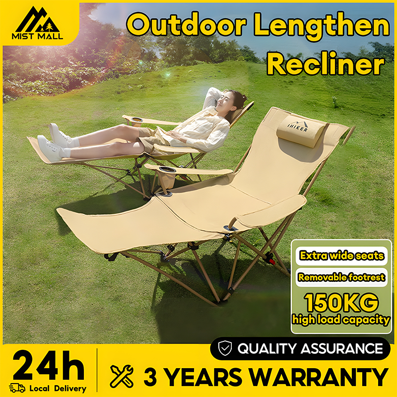 【WTHB】Camping Chair Foldable Recliner Rest Kerusi Lipat Lazy Chairs Leg ...