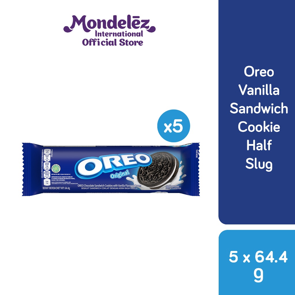 Oreo Vanilla Sandwich Cookie Half Slug (64.4g x 5) | Shopee Malaysia