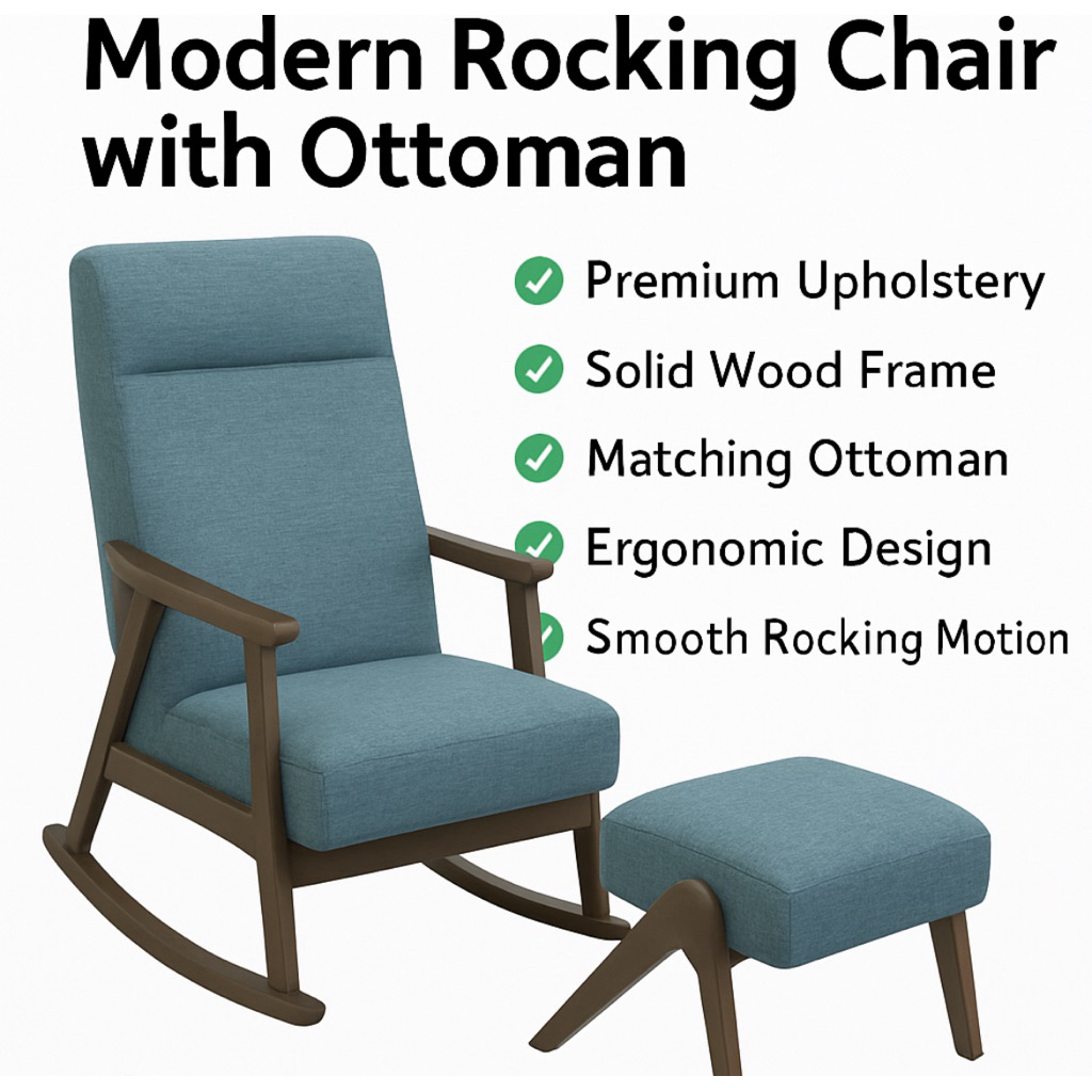 Solid wood Rocking Chair come with foot rest | Shopee Malaysia