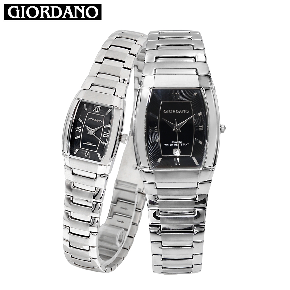 Giordano Elegance All Stainless Steel Tonneau Couple Watch 3229 ...