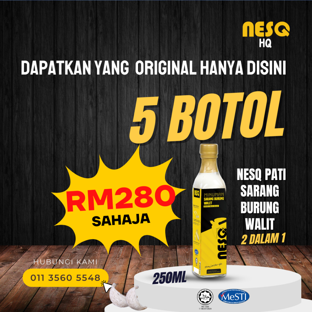 NESQ 5 BOTOL (250ml) - Pati sarang burung walet 250ml | Shopee Malaysia