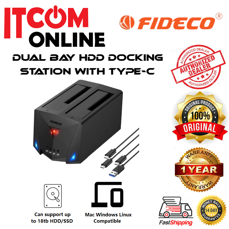 FIDECO DUAL DOCK TYPE-C SATA SUPPORT OFFLINE CLONE DOCKING (YPZ220C ...