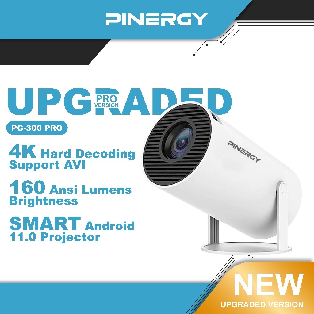 [NEW UPGRADE] Pinergy PG-300PRO Android 11.0 Portable Mini Projector 2 ...