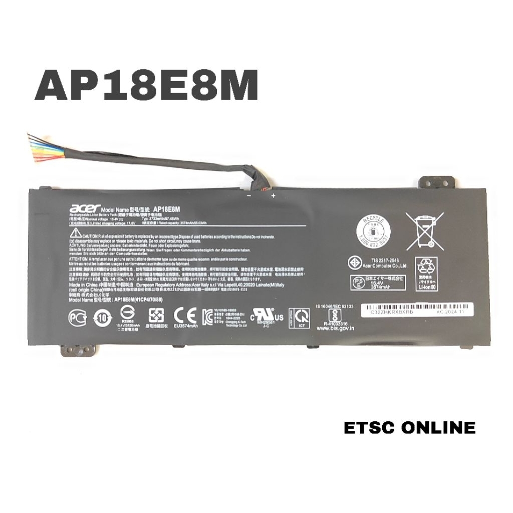 Battery Acer AP18E8M for Acer Nitro5 AN515-54 AN517-51 AN515-55 AN515 ...