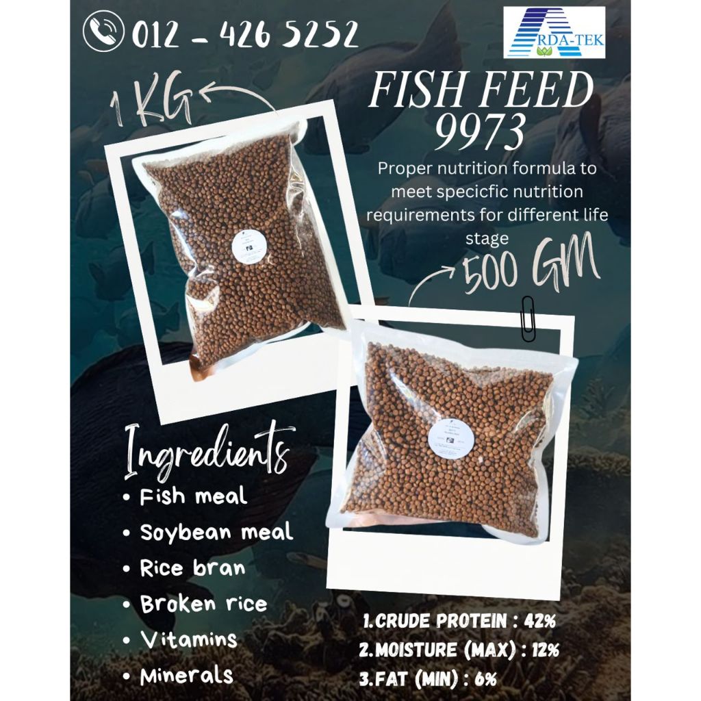 [500GM] FISH FEED 9973 / MAKANAN IKAN / FLOATING / TIMBUL / SIAKAP ...