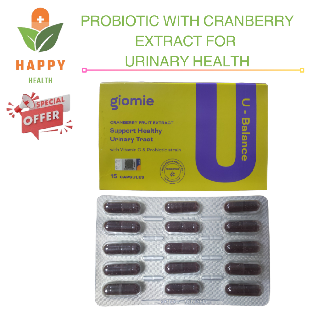 [ Exp 10/2025 ] Giomie U-Balance Cranberry With Probiotic Capsule 15'S ...