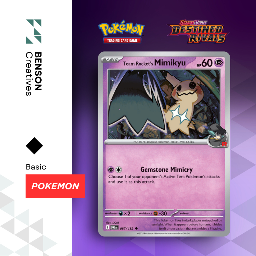 Team Rocket's Mimikyu | 087/182 [Destined Rivals] Pokémon TCG | Shopee ...