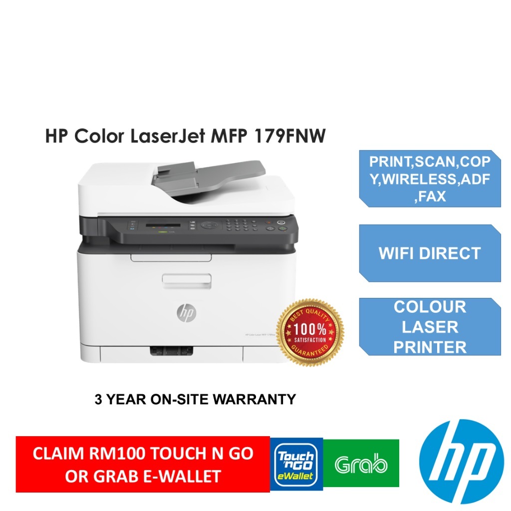 HP COLOR LASERJET MFP 179FNW MULTIFUNCTION ALL-IN-ONE NETWORK PRINTER ...