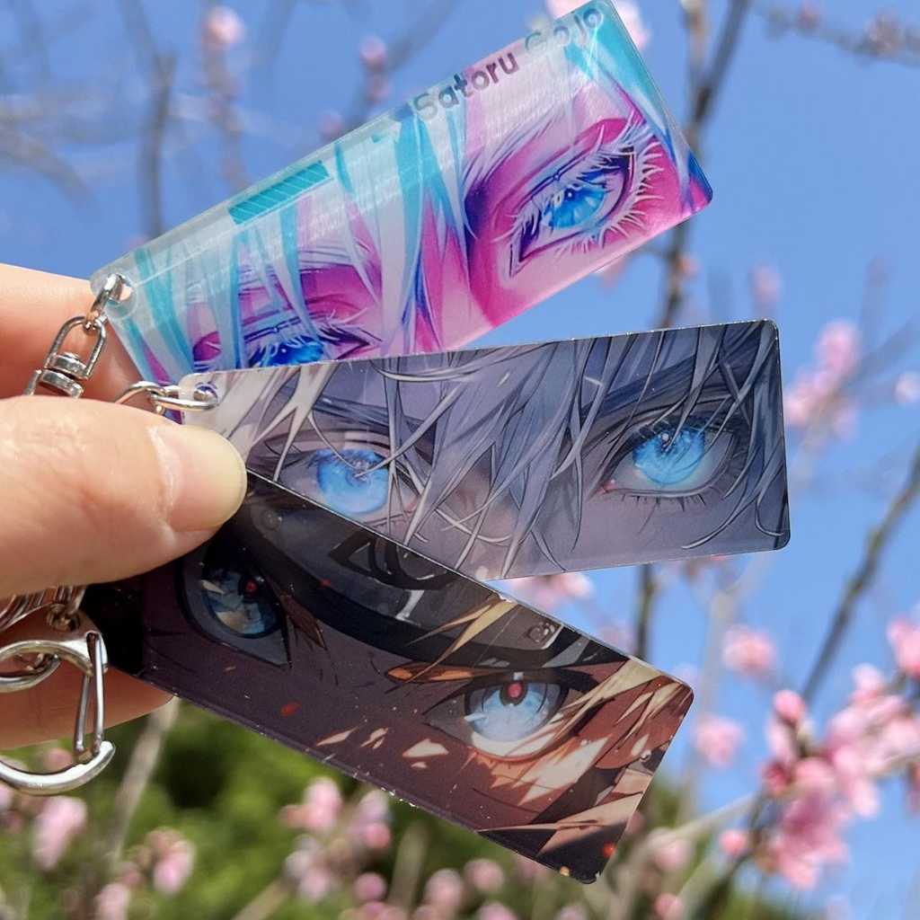 Jujutsu Kaisen Anime Laser Eye Keychain Collection Acrylic Card Gojo ...