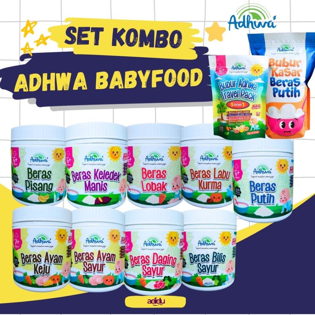 Adhwa BabyFood Combo Set Bubur Baby Mula Makan Tambah Selera Berat ...
