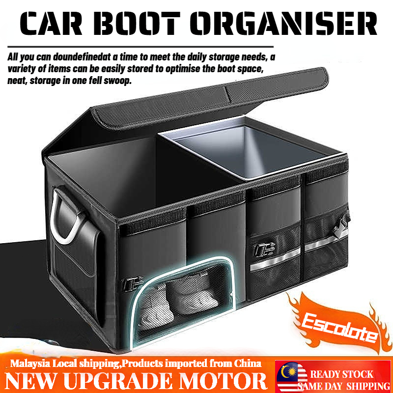 72/92L/112L Waterproof Oxford Cloth Car Boot Organiser Foldable ...