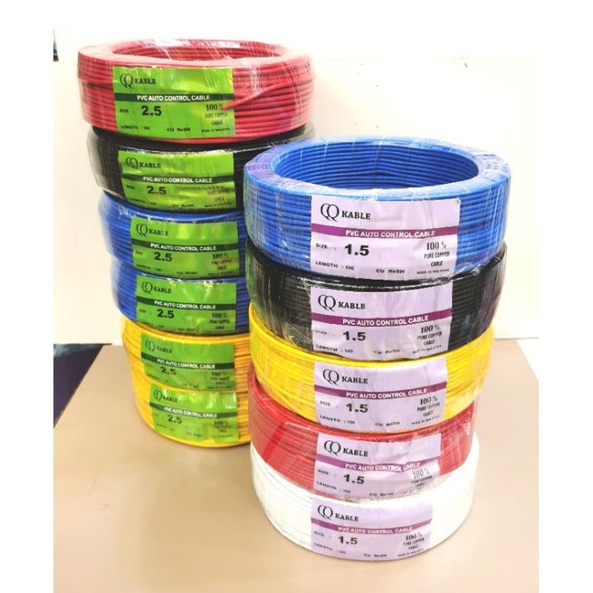 PVC CABLE 1.5MM /2.5MM 100% PURE COPPER (MADE IN MALAYSIA) QQ KABLE ...