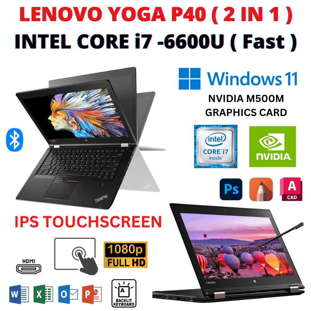 LENOVO YOGA P40 I7-6TH NVIDIA TOUCHSCREEN 2 IN 1 FULL HD 8GB RAM 256GB ...