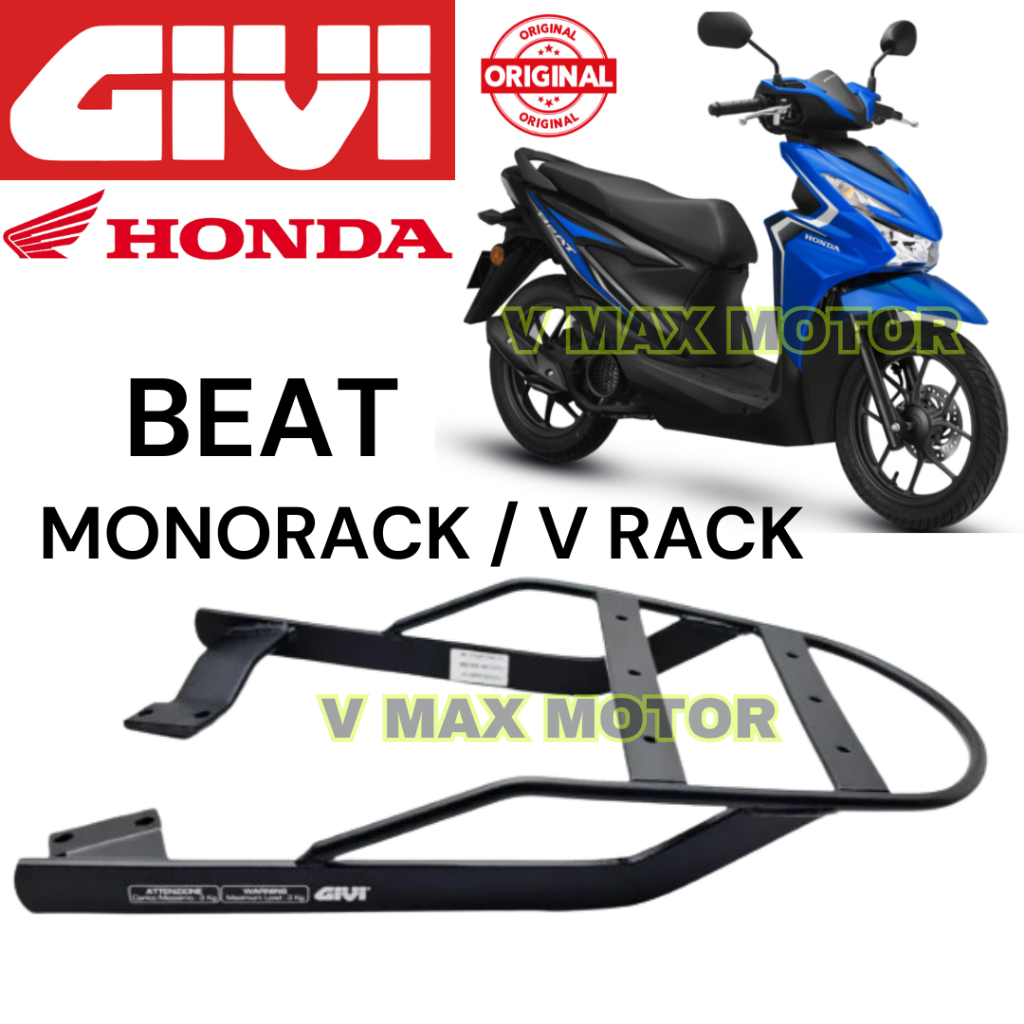 Honda Beat Monorack 100% Original GIVI V RACK / Box Kaki / Tapak Box Givi Sesuai All Universal ...