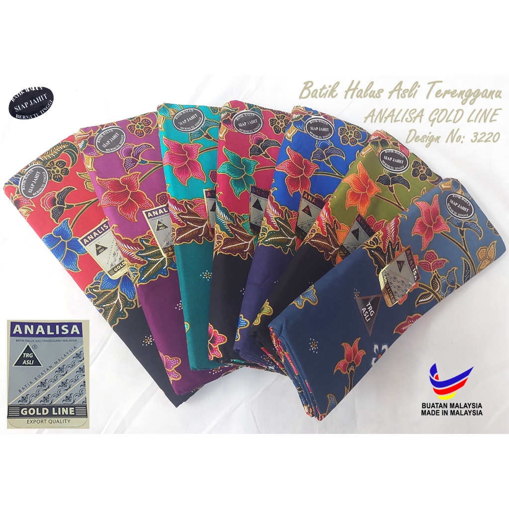 Batik Halus Tradisional Terengganu ANALISA GOLD LINE (Batik Sarong 2mtr ...