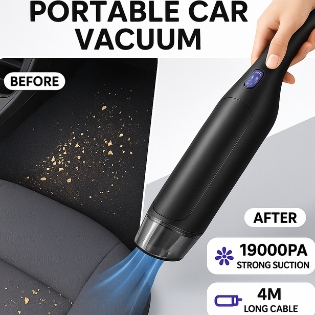🔥𝗦𝗛𝗜𝗣 𝟐𝟒𝗛𝗿𝘀🇲🇾 19000pa 4M Cable Charger Car Vacuum Cleaner Portable ...