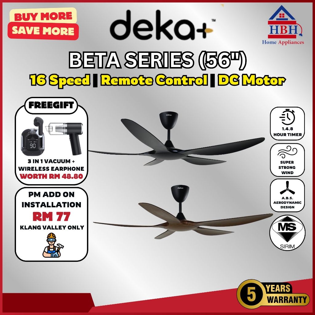 (FreeGift) Deka | Beta 56'' | 5 Blades | 14 Speeds | Remote Control ...