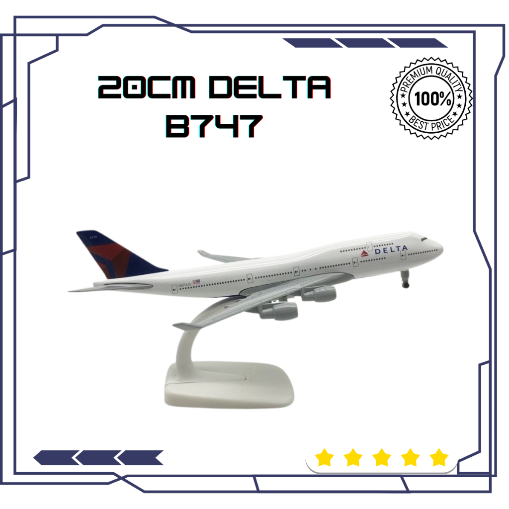 Koleksi Kapal Terbang Diecast Pesawat 20cm American Delta Boeing B747 ...