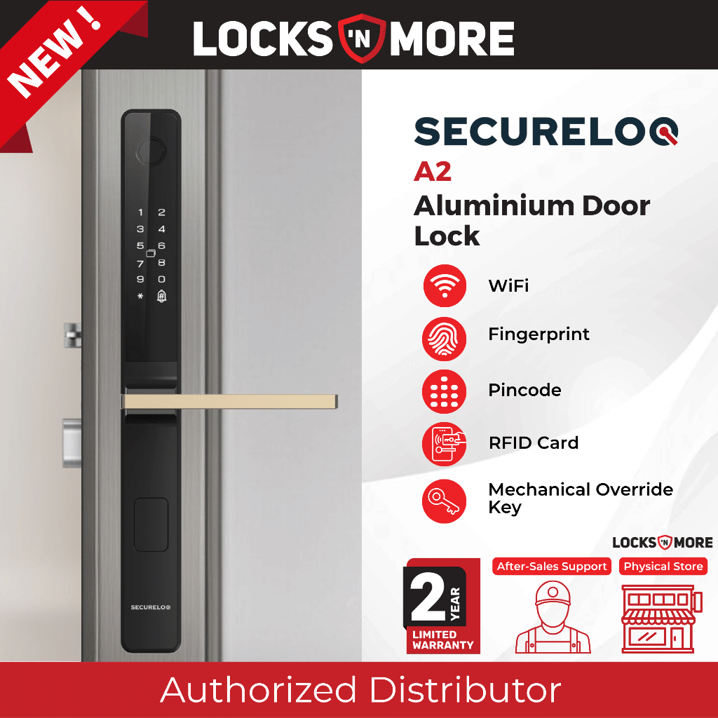 Secureloq A2 Aluminium Door Lock | Free Installation | 2 Years Warranty ...