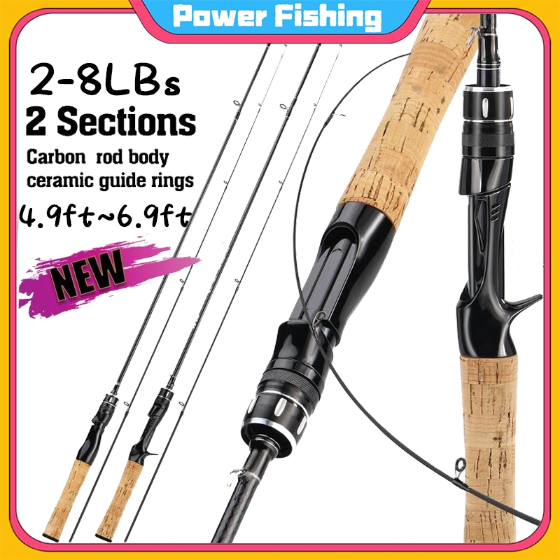 UL Fishing Rods 2-8LB 2-Section Solid Carbon Rod Tips Casting Rod ...