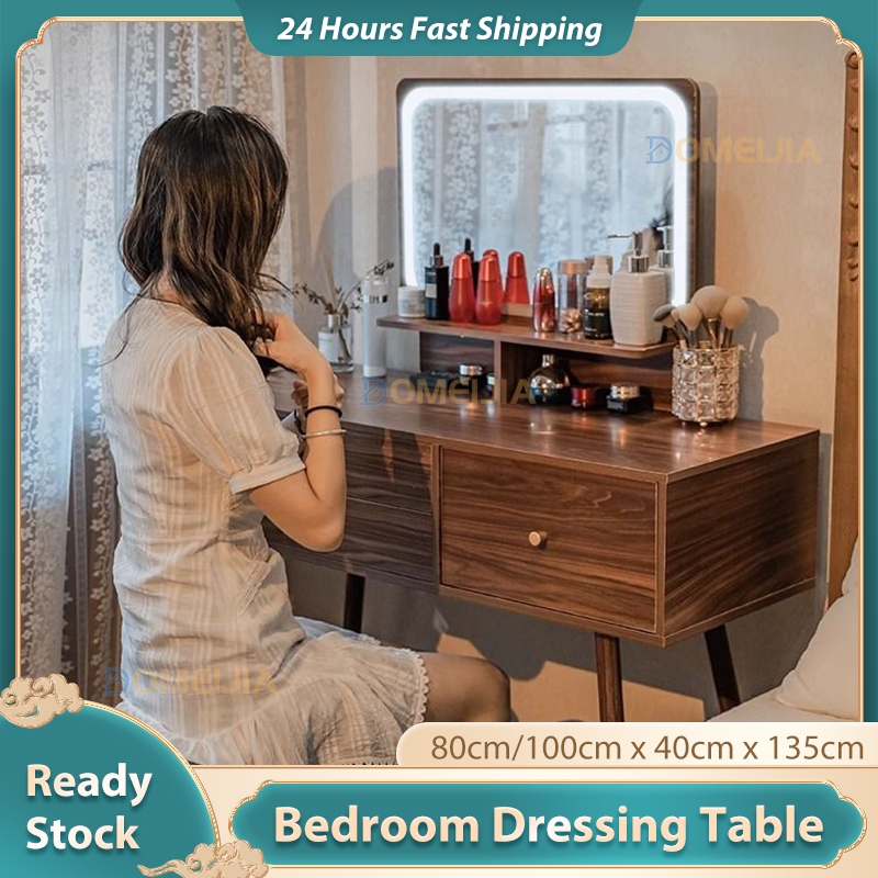 Dressing Table With Led Mirror Meja Makeup With Drawer Cosmetic Desk ...