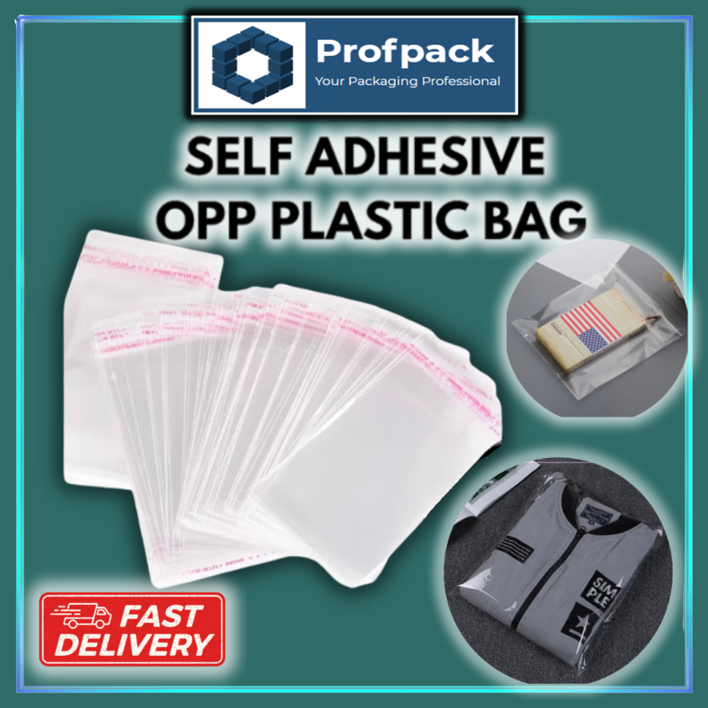 100pcs Self Adhesive Plastic Bag OPP Material Self Adhesive Thicker ...
