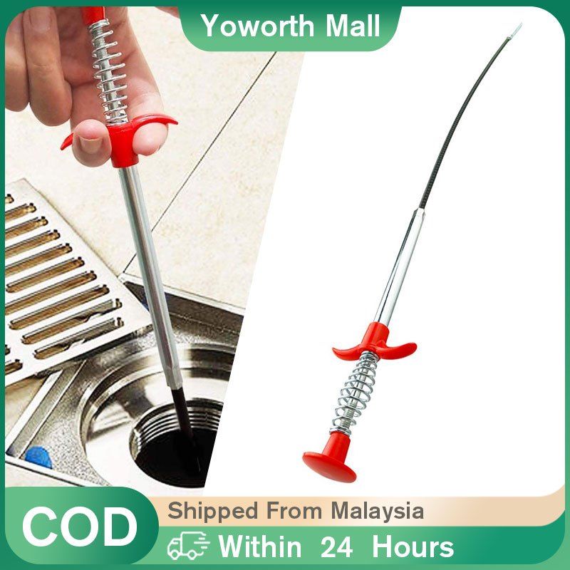 3m Drain Clog Remover Hand Clip / Snake Drain Cleaner / Sewer Unclogger ...
