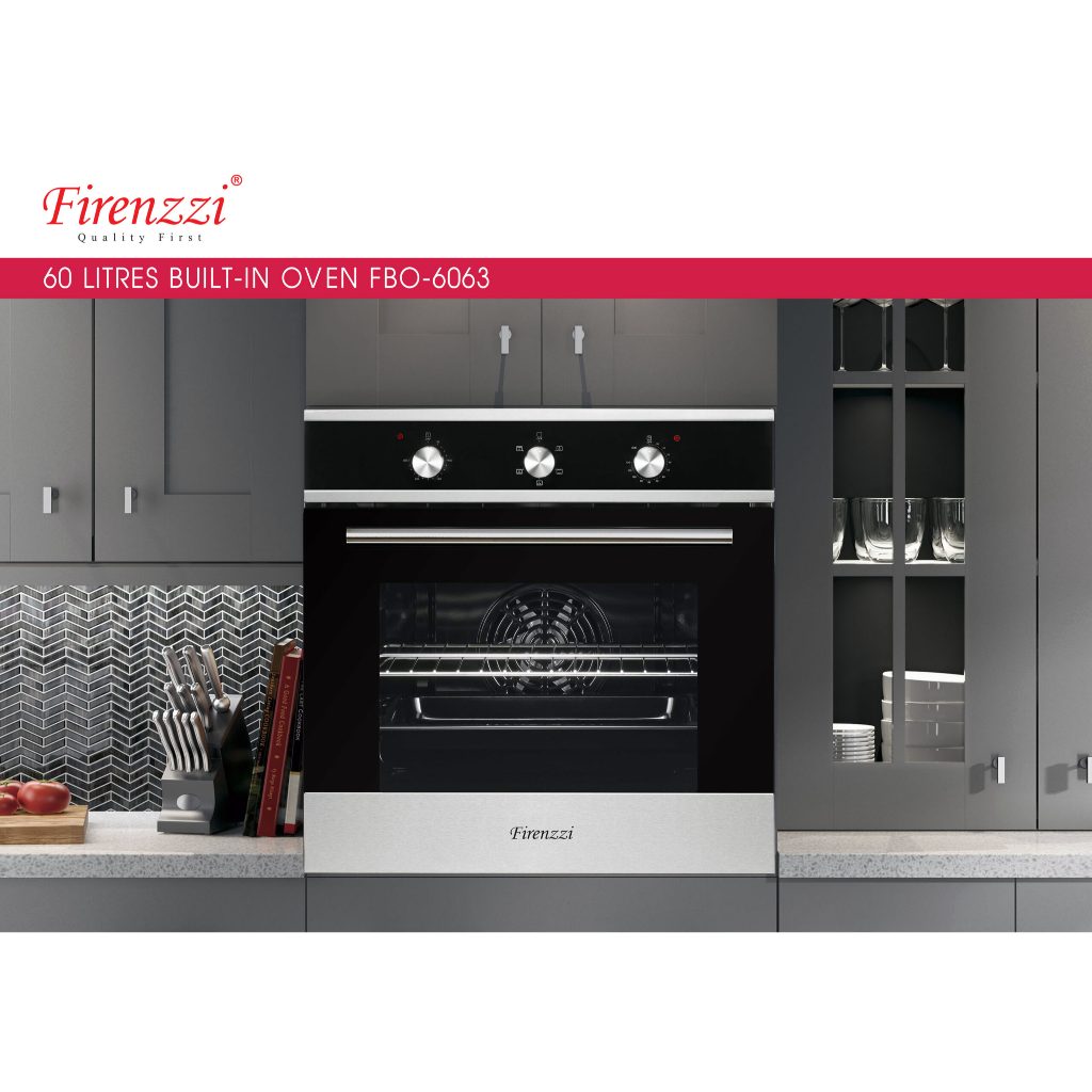 Firenzzi Built In Oven FBO-6063 60 Liters 3 layer Glass Door 6 Cooking ...