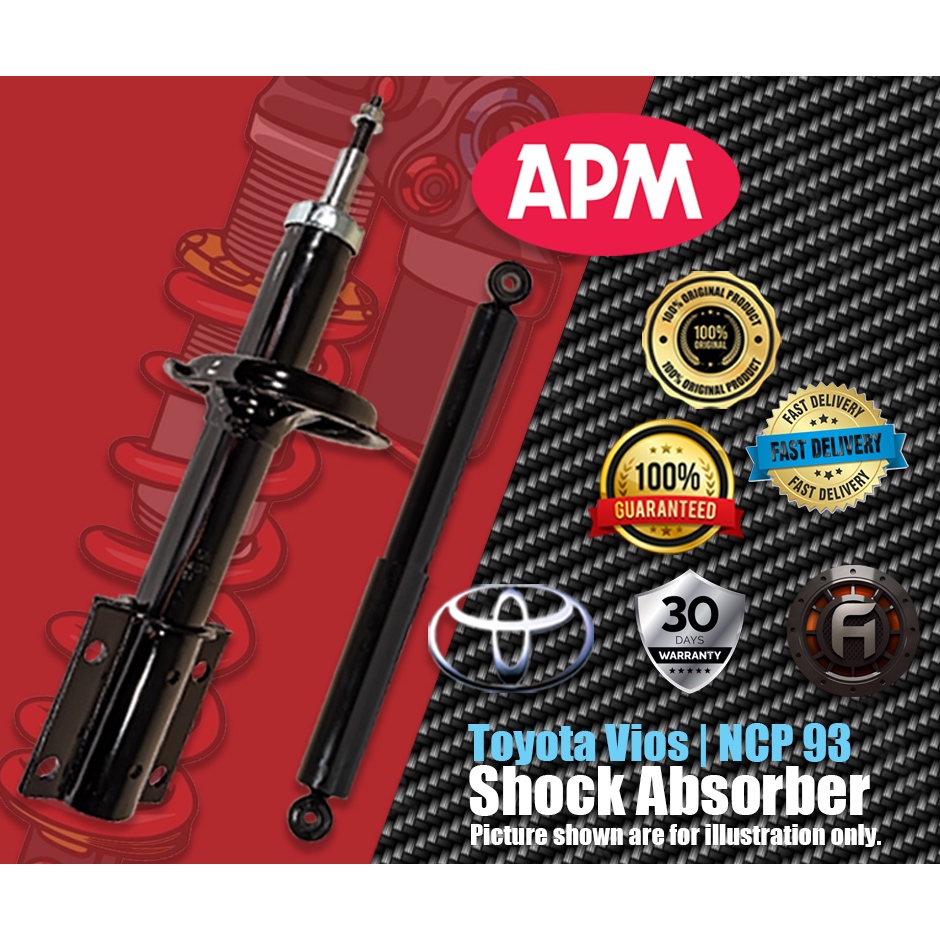 TOYOTA VIOS | NCP 93 | FRONT / REAR SHOCK ABSORBERS SET | (APM) | 100% ...