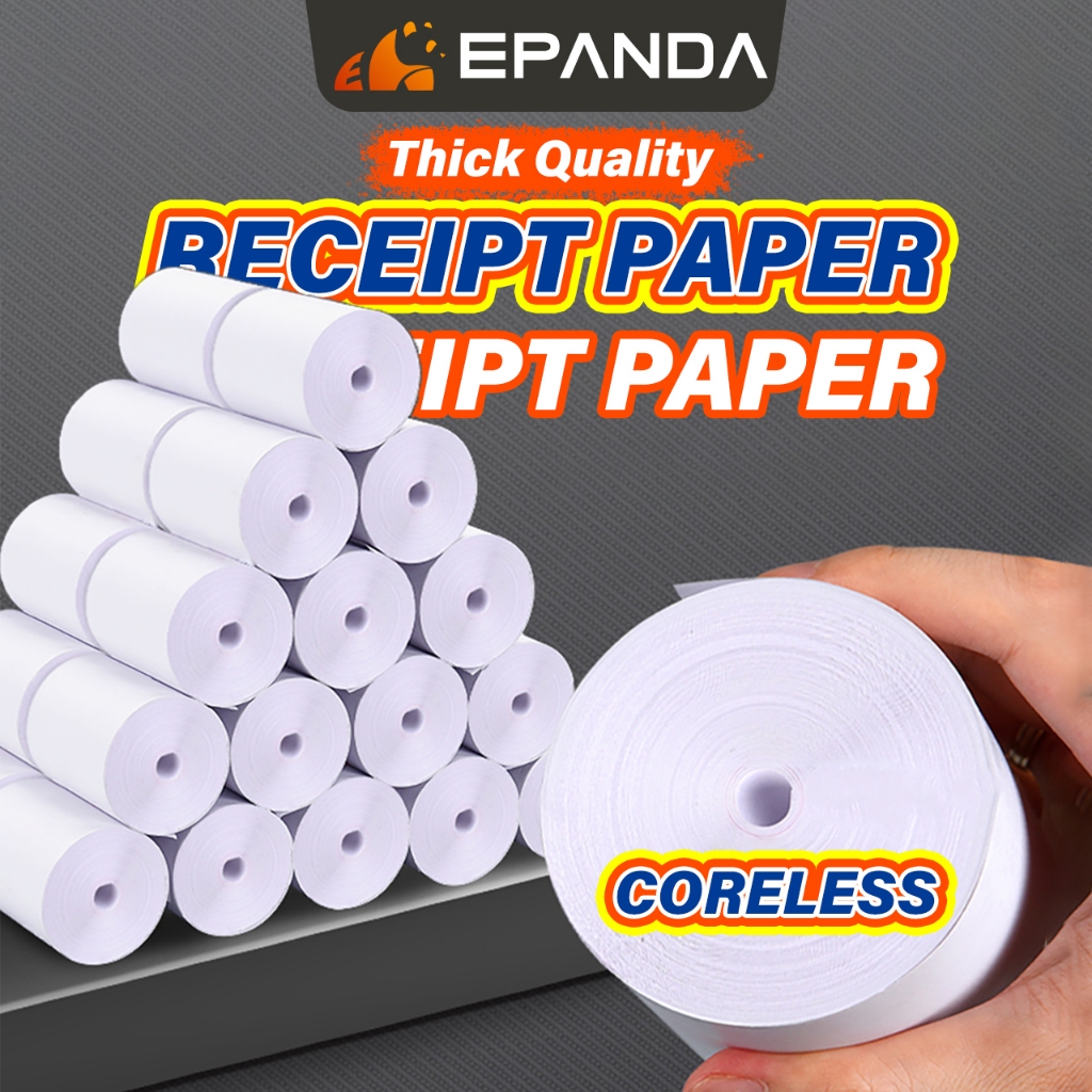 Coreless Thermal Receipt Paper Roll Kertas Resit POS Printer Paper Roll ...