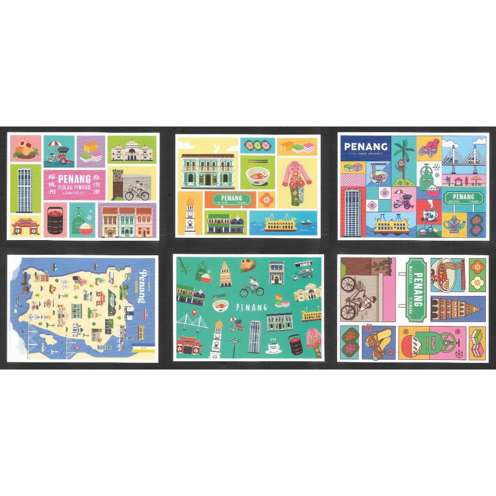Malaysia Postcard - Penang Icon & Map | Shopee Malaysia