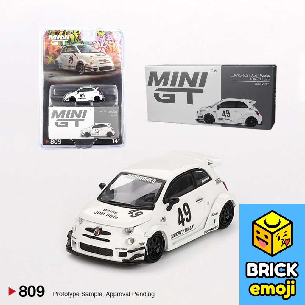 Mini GT 809 LB_Works x Abas Works Abarth 595 Gara White LHD 1/64 (Box ...