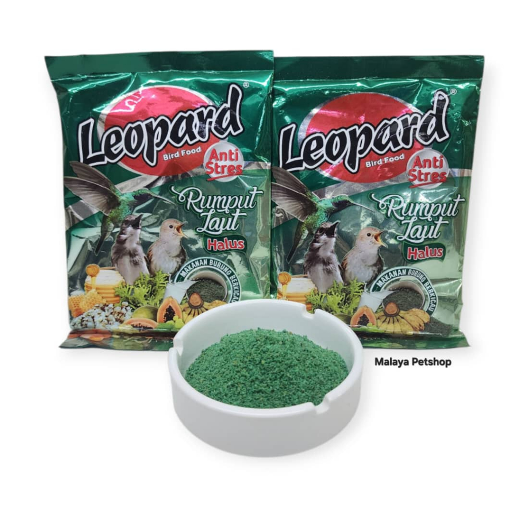 Leopard Rumput Laut Halus 200 gram ( Leopard Bird Food Anti Stress ...