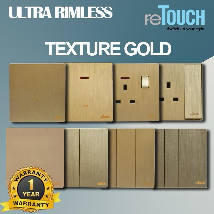 Retouch Ultra Rimless Gold Swicth and socket | Shopee Malaysia