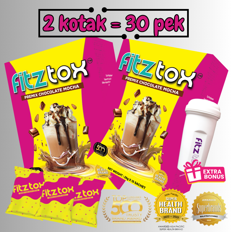 FITZTOX MINUMAN DETOKS BERPERISA COKLAT MOCHA - 2 KOTAK (30 PEK ...