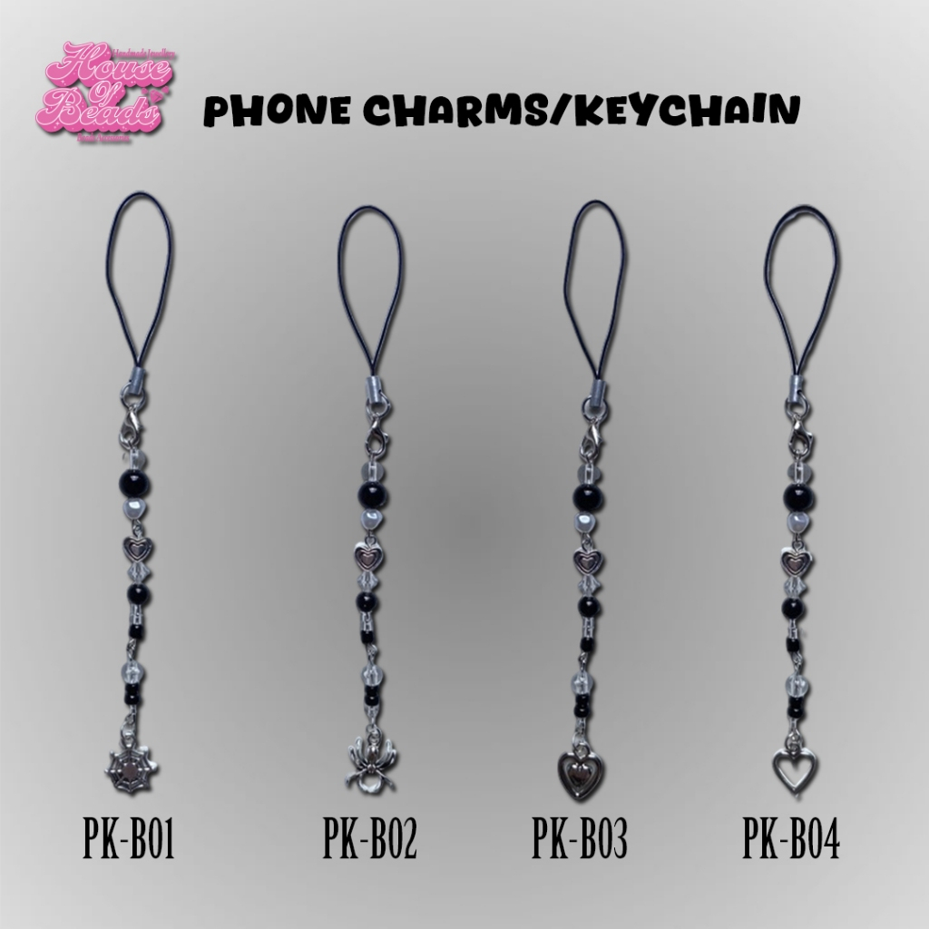 PHONE CHARMS / KEYCHAIN BLACK THEMED | Shopee Malaysia