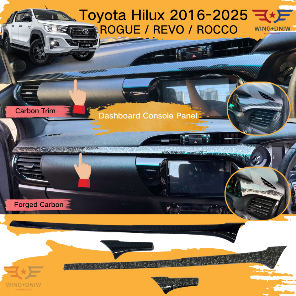 Toyota HILUX ROGUE REVO ROCCO 2016-2025 Dashboard Console Panel Trim ...