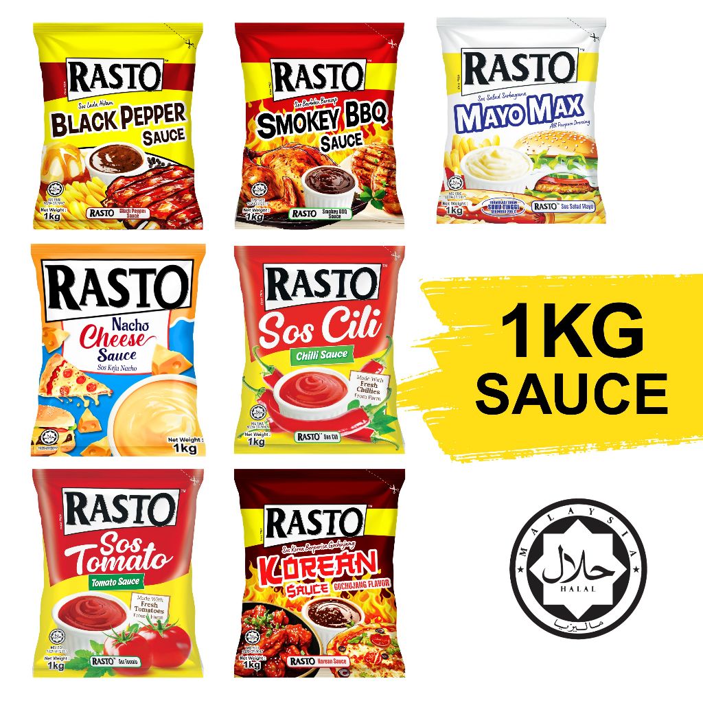RASTO NEW IN POUCH 1KG (CHILI , MAYO, CHEESE, KOREAN SOS ) | Shopee ...