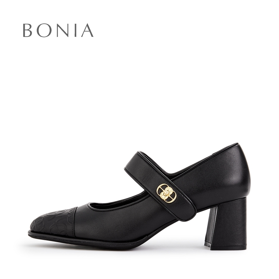 Bonia Black Elisabetta Mary Jane Pump Heels | Kasut Tumit Tinggi ...