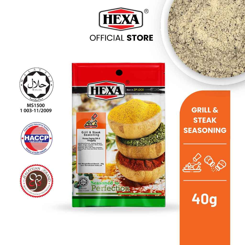 HEXA Grill & Steak Seasoning 40gm Bahan Perasa Stik | Shopee Malaysia