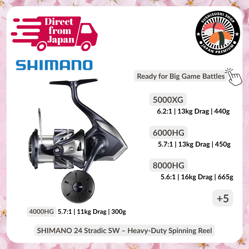 [SHIMANO] 24 Stradic SW Series[4000/5000/6000/8000/10000/HG/XG/PG] Large Spinning Reel - From ...